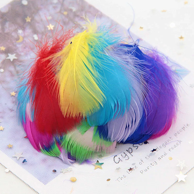 Generic Natural Goose Feathers 4-8cm Small Floating Colourful Swan ...