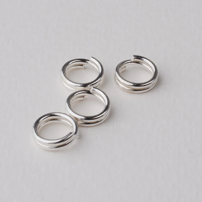 solid 925 Sterling Silver rings double loops,silver split jump rings ...