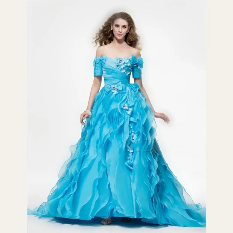 Debutante-Light-Blue-Masquerade-Dress-Captivating-Bows-Off-Shoulder-A ...