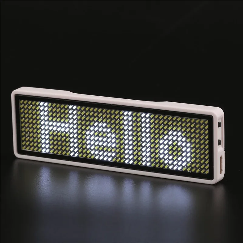 Bluetooth Programmable White Led Name Tag Led Name Badge Digital ...