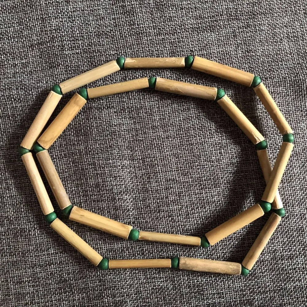10pcs/lot promotional bamboo lei necklace natural cylinder bamboo bead ...