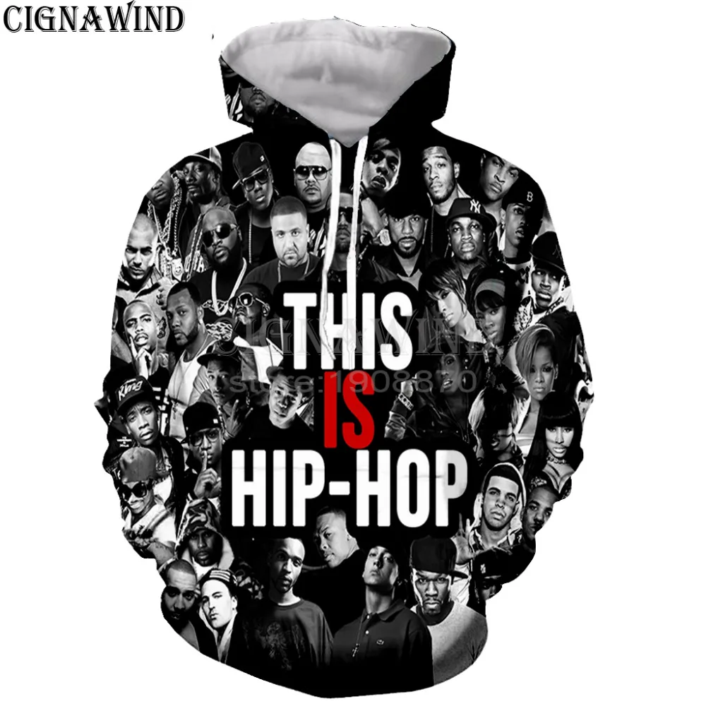 New Super Hip Hop Rapper Hoodies all over printed hoodie men women ...