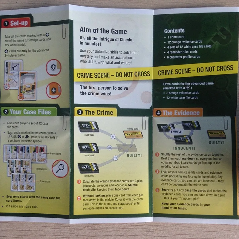 "Cluedo Suspect" Board Game Mental Logical Reasoning Card Game English ...