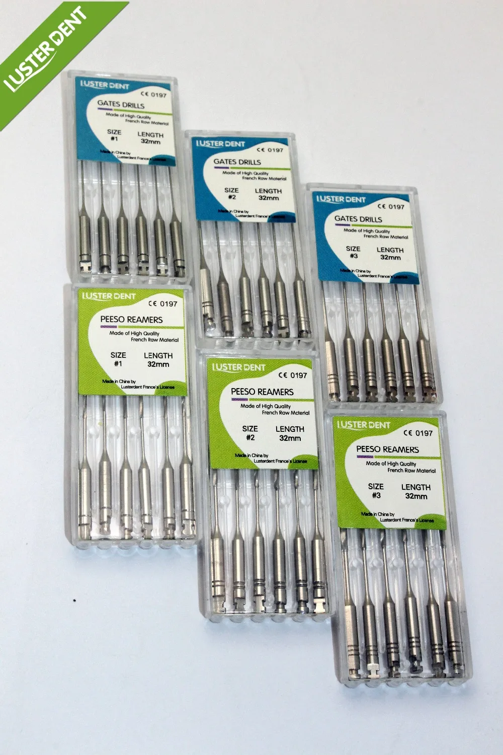 Size #3+#2+#1 length: 32mm dental peeso reamer and gates drills 3 boxes ...