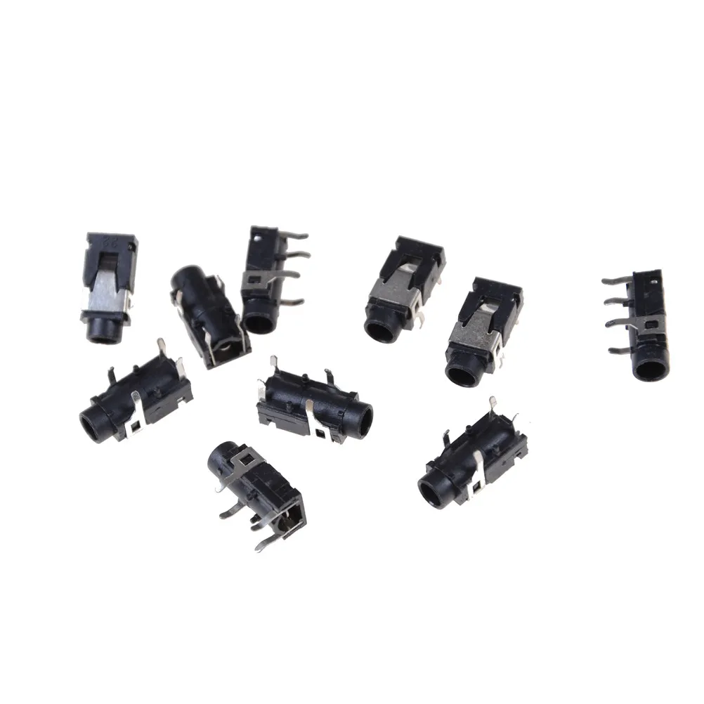 10pcs/lot PJ321 3.5mm Female Audio Connector 4 Pin SMT Headphone Jack ...