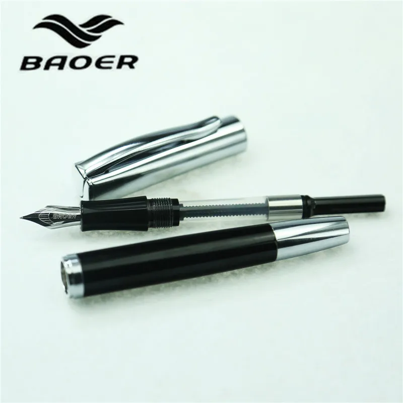 1pc/lot Baoer 051 Fountain Pen Black/Stripe Color Silver Clip Baoer Pen ...