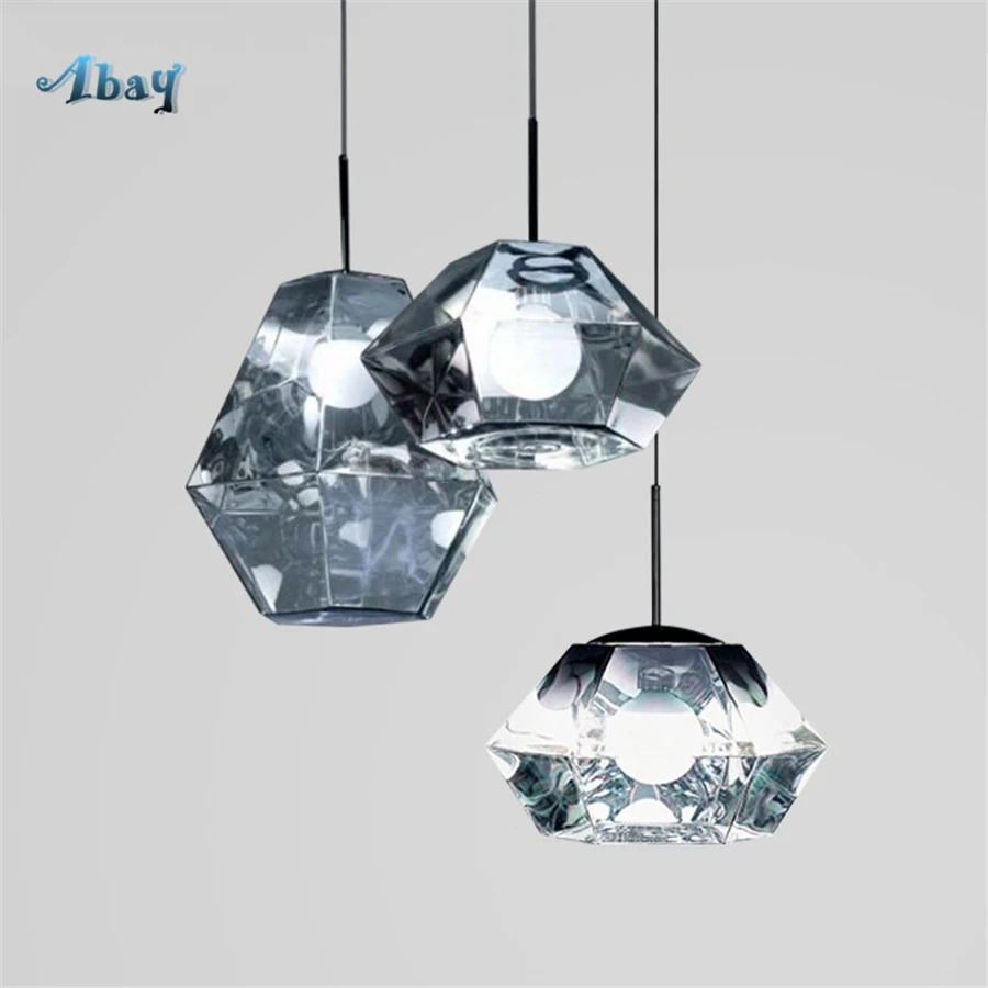 Nordic Creative Diamond Shape Acrylic Pendant Lights for Living Room ...