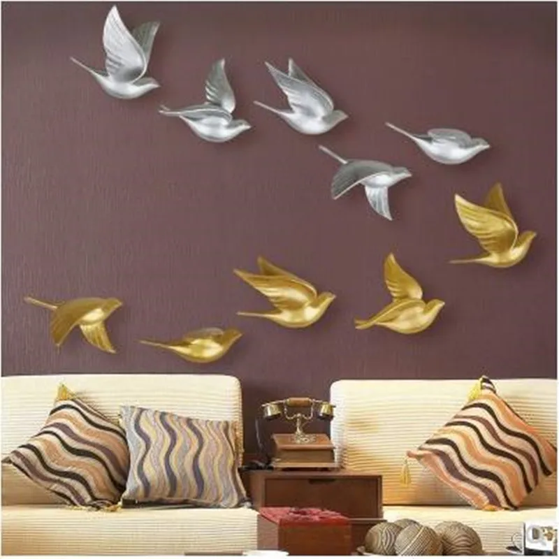 Креативное трехмерное настенное украшение птица домашнее украшение