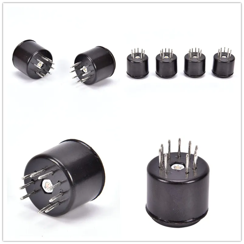 1Pc Black Electrical Plugs Sockets 9 Pin 1500V Bakelite Vacuum Tube ...