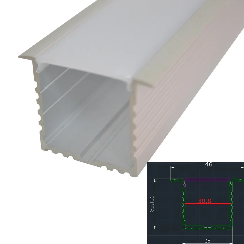 2 6Pack x 2m led embedded Aluminium Channel profile system with cover ...