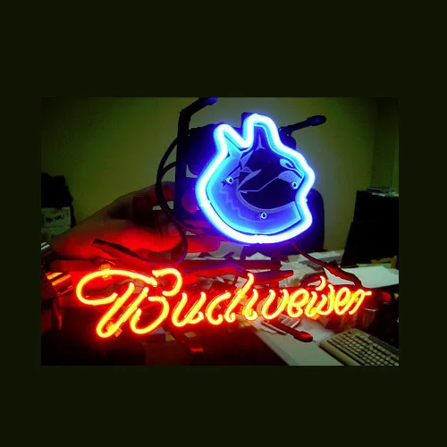Business NEON SIGN board For VANCOUVER CANUCKS BUDWEISER FOOTBALL REAL ...