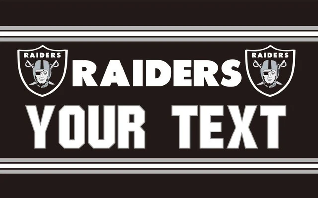 Oakland Raiders Custom Your Text Flag 3ft x 5ft Polyester NFL Team ...