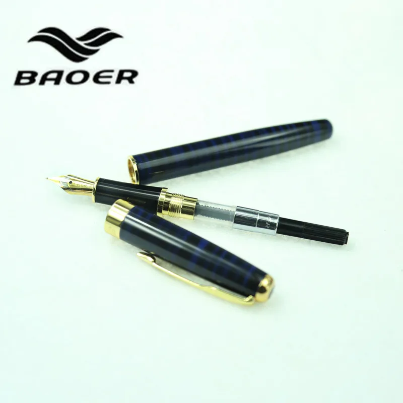 1pc/lot Baoer Fountain Pen Blue Pens Gold Clip Baoer 388 Material ...