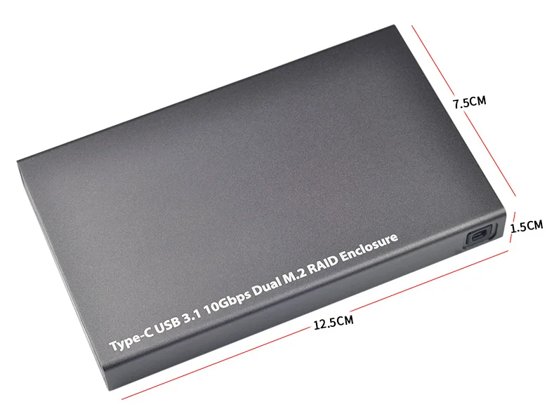 Boîtier'interface NGFF double Type C à M2 SSD, carte Raid, USB 3.1 Gen2 ...