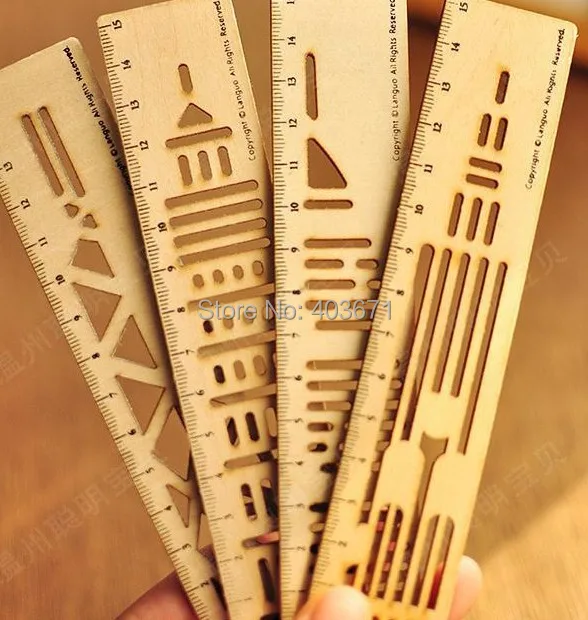New fashion city image designs style wood Ruler straight ruler ...