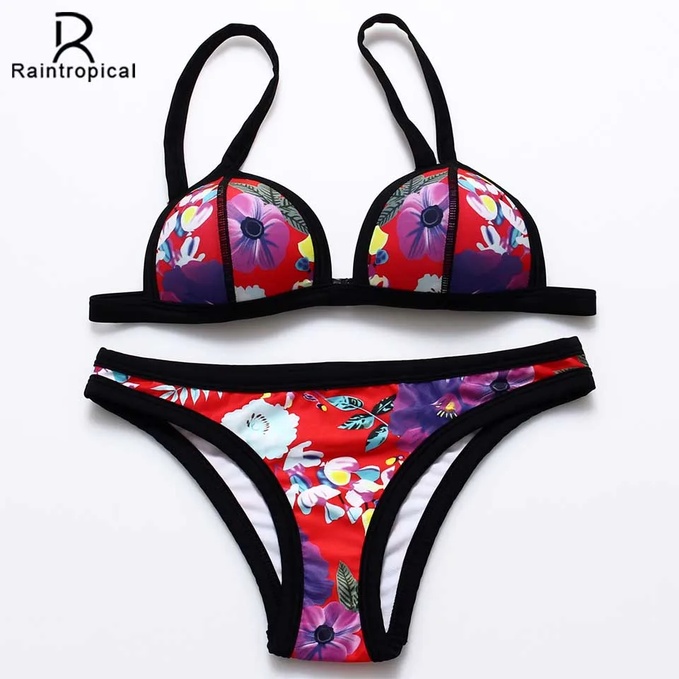 Raintropical 2018 Push Up Swimwear Sexy Bandage Bikinis Women Brazilian