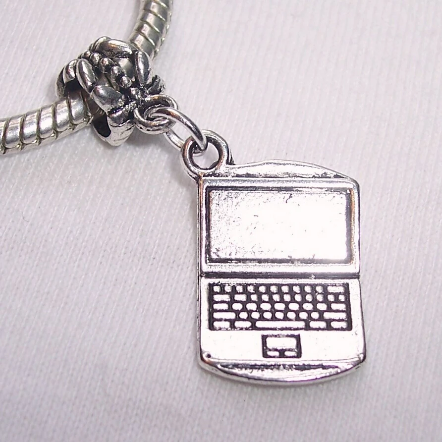 Hot Fashion Dangle Charm Tibetan Silver Llaptop Computer Pendant With ...