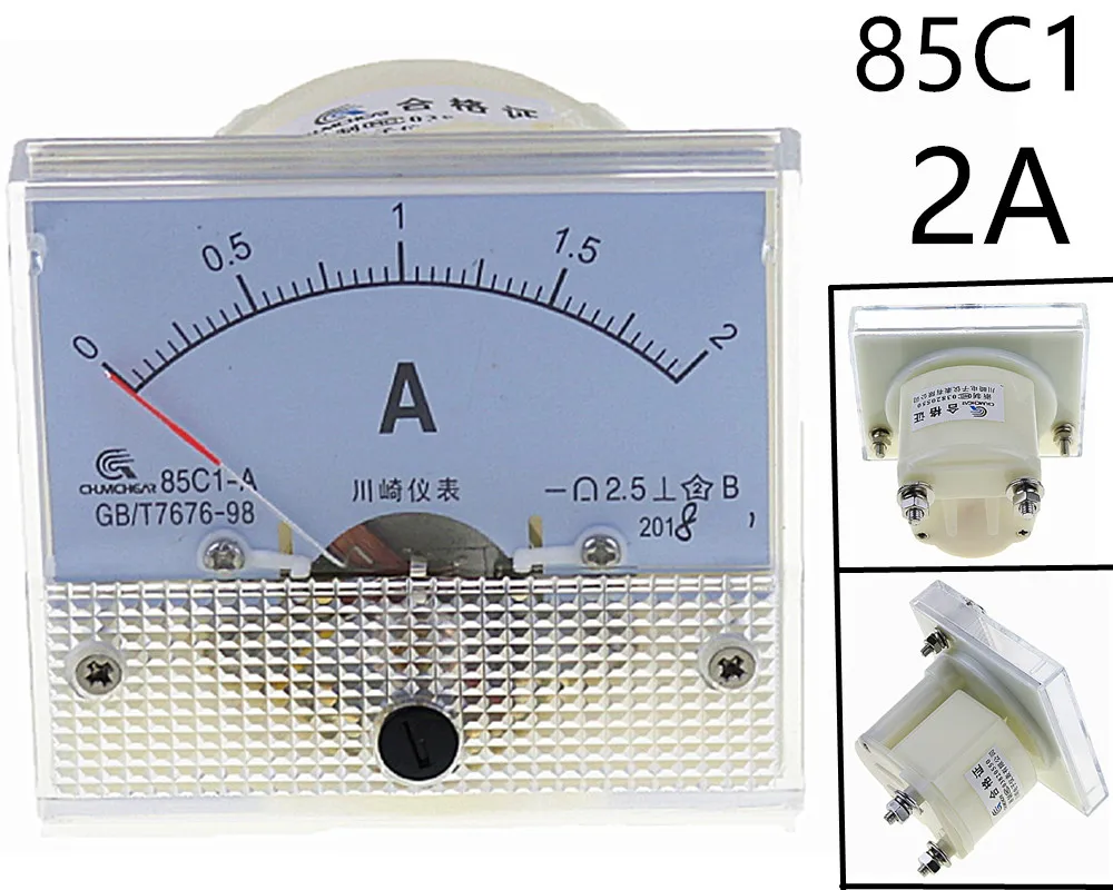 DC Analog Meter Panel 2A AMP Current Ammeters 85C1 0 2A Gauge-in ...