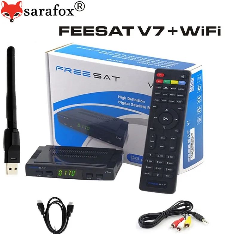 Original Freesat V7 HD Satellite Receiver Full 1080P +1PC USB WiFi DVB ...