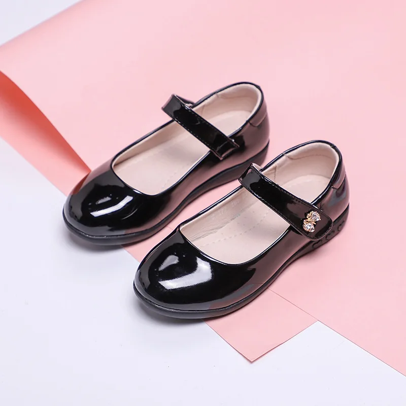 2020autumn Big Girls Black School Shoes Kids Princess Dancing Shoes ...