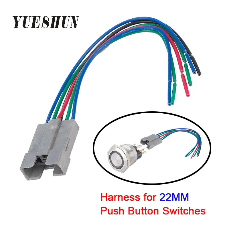 22mm-push-button-switches-Harness-plug-connectors-with-15cm-wires-30cm ...