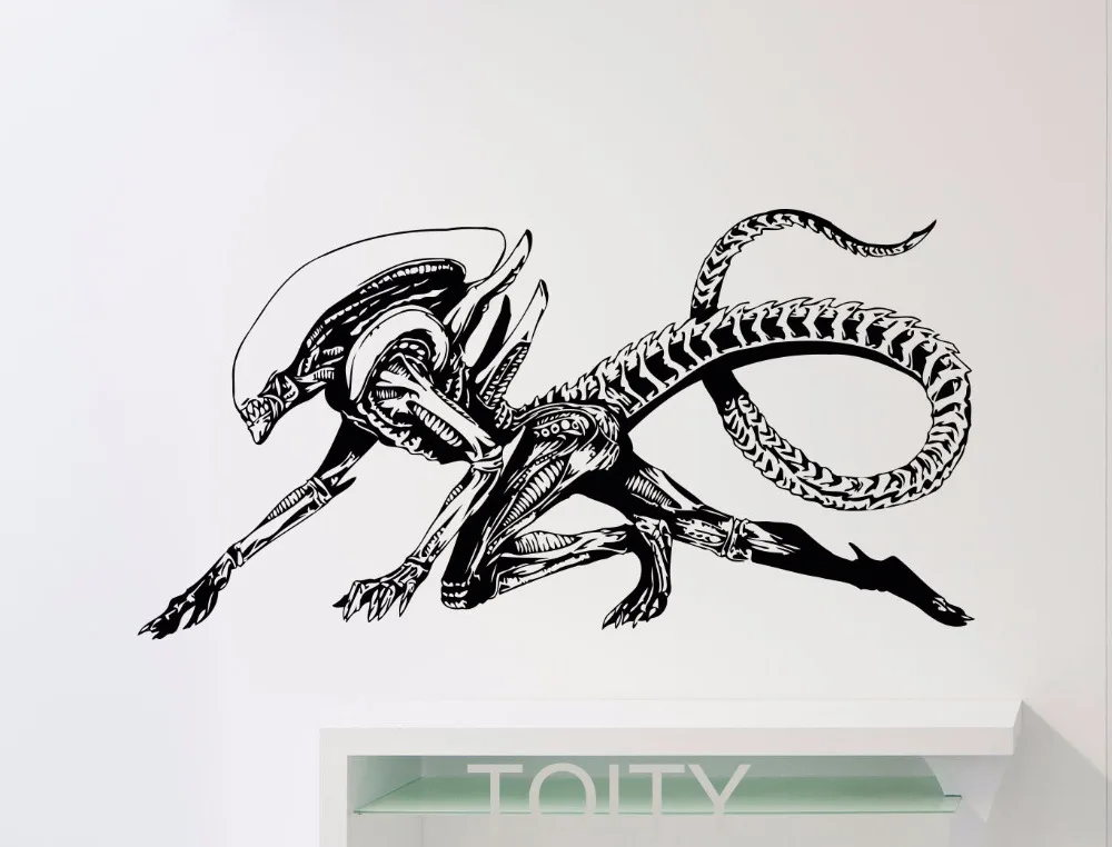 Alien Wall Decal Alien Predator Movie Xenomorph Vinyl Sticker Home Kids ...