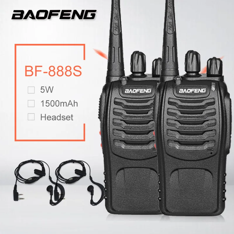 BAOFENG BF 888S PTT 워키 토키 라디오 UHF 휴대용 CB 라디오 방송국 버튼 인터폰 BF 888S 햄 트랜시버 ...