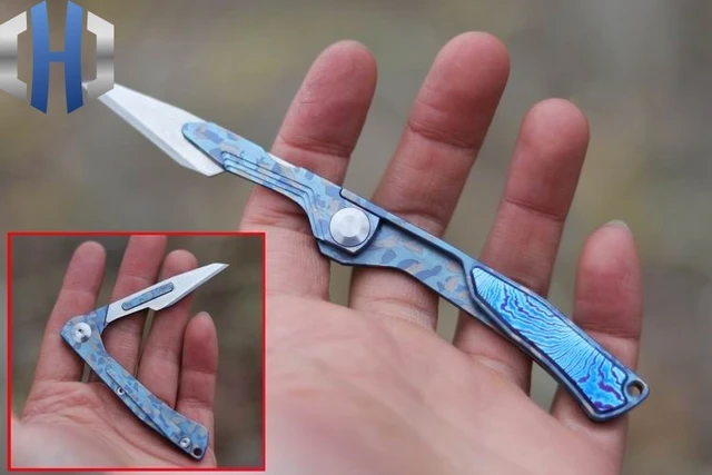 Folding Scalpel Knife - Titanium Body in Various Colors with ...