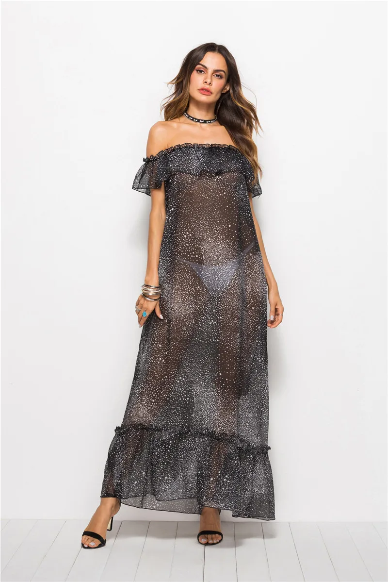 Summer Sexy Print Transparent Dress Plus Size 2XL Loose Long Dress ...