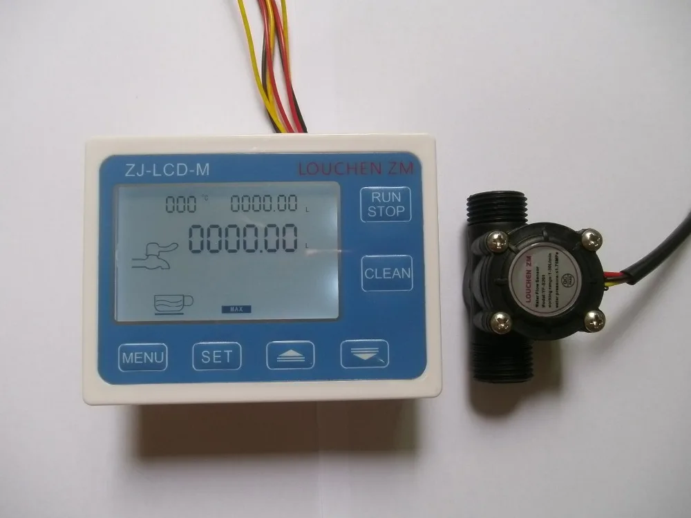 G1/2" Flow Water Sensor +digital Lcd Display Quantitative Control ...