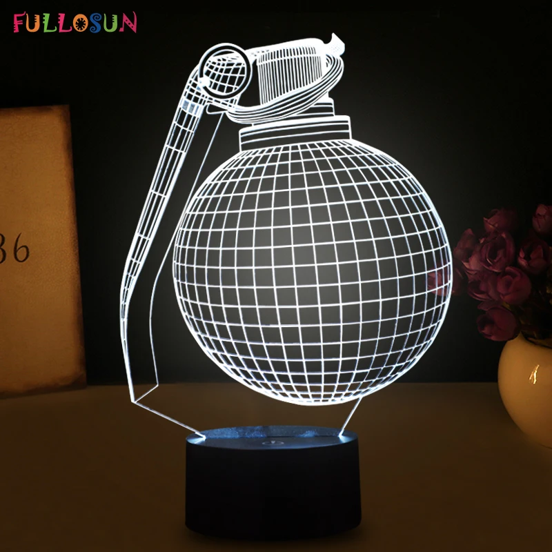 Strange 3D Grenade Shape Lights Lamp LED Atmosphere Desk Table Lamp ...