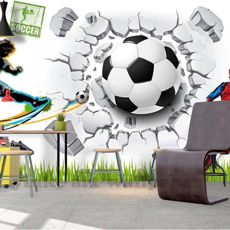Aangepaste Moderne Muurschildering Behang 3D Sport Art Wall Schilderen ...