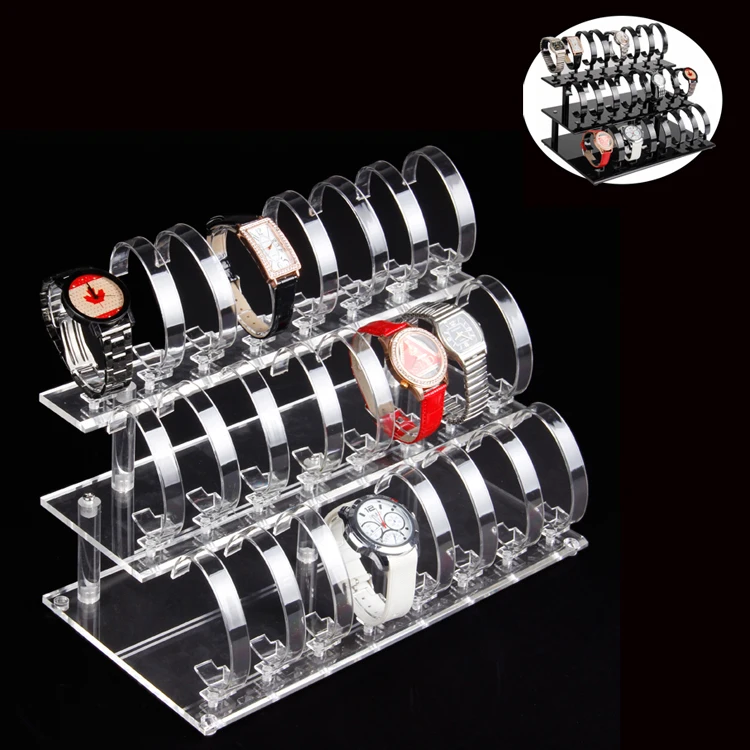 TONVIC Wholesale High Quality Acrylic Black/Clear Watch Display Stand ...