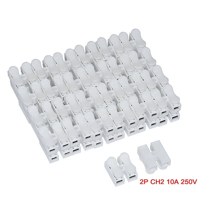 20pcs/lot CH2 Spring Wire Connectors Electrical Cable Clamp Terminal ...