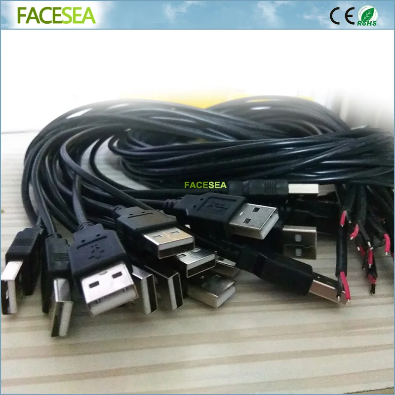 50pcs 1m 5V 2pin / 2 wire USB Cable with Type A Male USB 4 Pin Plug ...