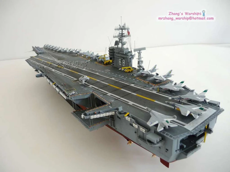 1:700 Scale Uss Nimitz Cvn-68 2005 Aircraft Carrier Trumpeter Assembled ...