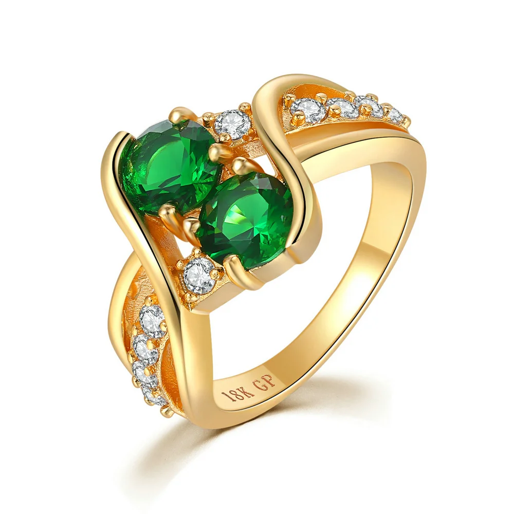 Изысканные круглые кольца с голубым цирконием для женщин, обручальные ...