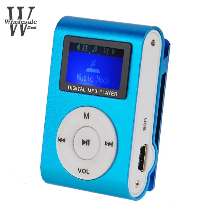 Blue Mini Clip Mp3 Player Digital Led Light Flash Mp 3 Mp3 Music Player ...