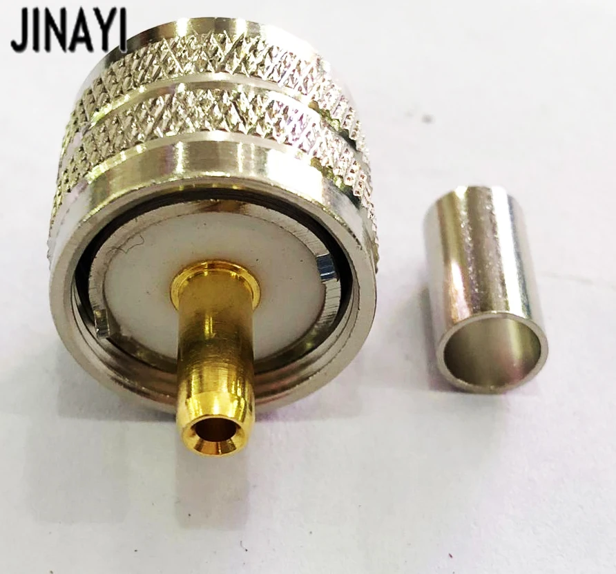 10pcs Connector UHF Male PL259 Plug Crimp Adapter For RG58 RG142 LMR195 ...