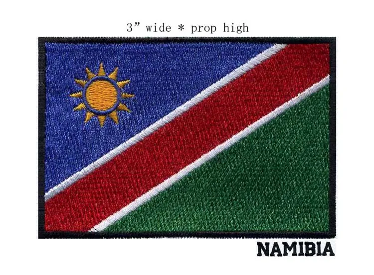 3" wide Namibia embroidery flag patch for embroidered patches/red stripes/ sun spangle|flag ...