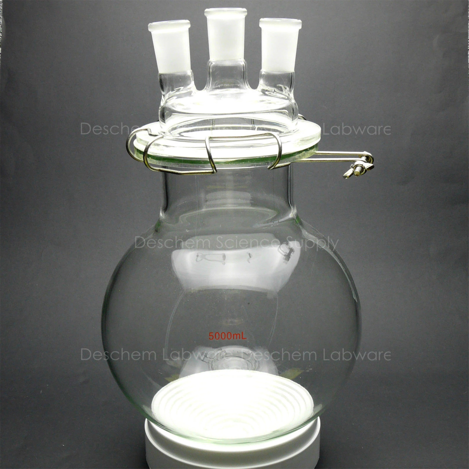 5000ml,Glass Reaction Vessel,5L,24/40,3-Necks,Lab Round Bottom ...