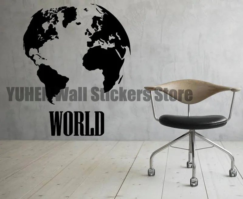 Creative Earth Wall Stickers Landscape Scene Vinyl Sticker Office Home ...