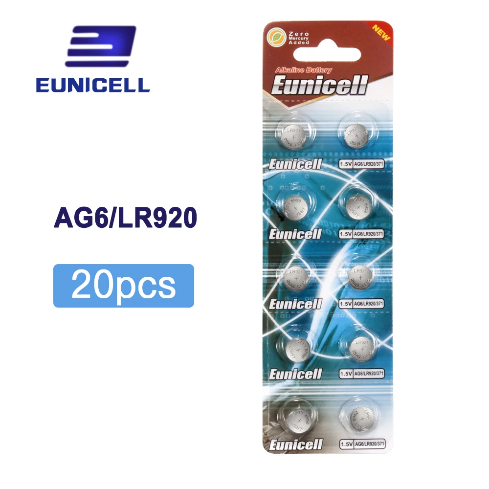 20 piezas AG6 371 SR920SW LR920 SR927 171 370 L921 LR69 SR920 1,55 V ...