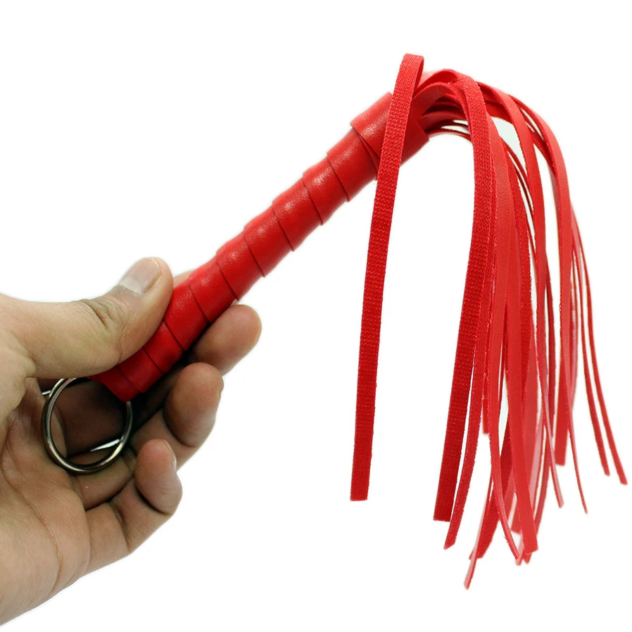 28cm Leather Tiny Spanking Tassel Whip Slap Body Strap Beat Lash Flog Tool Fetish Adult Slave Sm