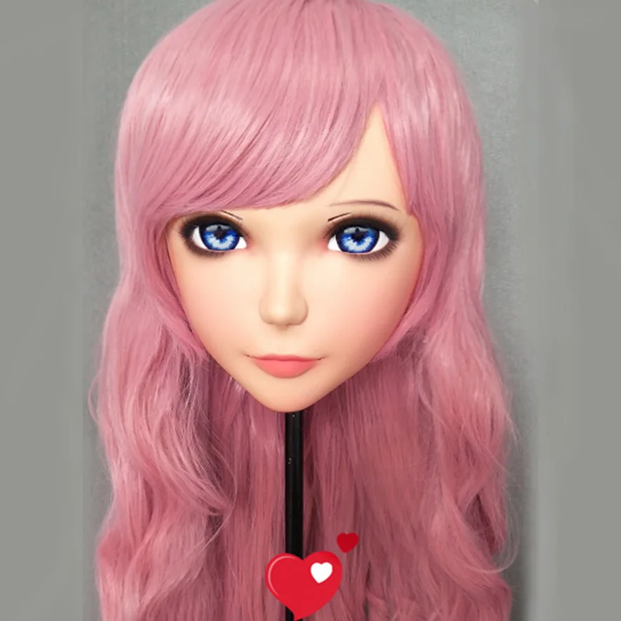 (MEI 01)Female Sweet Girl Resin Half Head Kigurumi Mask With BJD Eyes ...