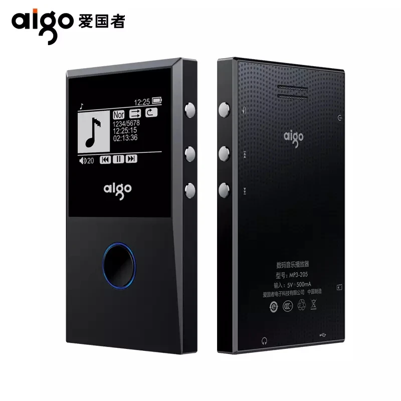 Aigo MP3 205 HiFI MP3 플레이어 블루투스 FM 라디오 녹음 전자 책 휴대용 무손실 디지털 음악 플레이어 최대 ...
