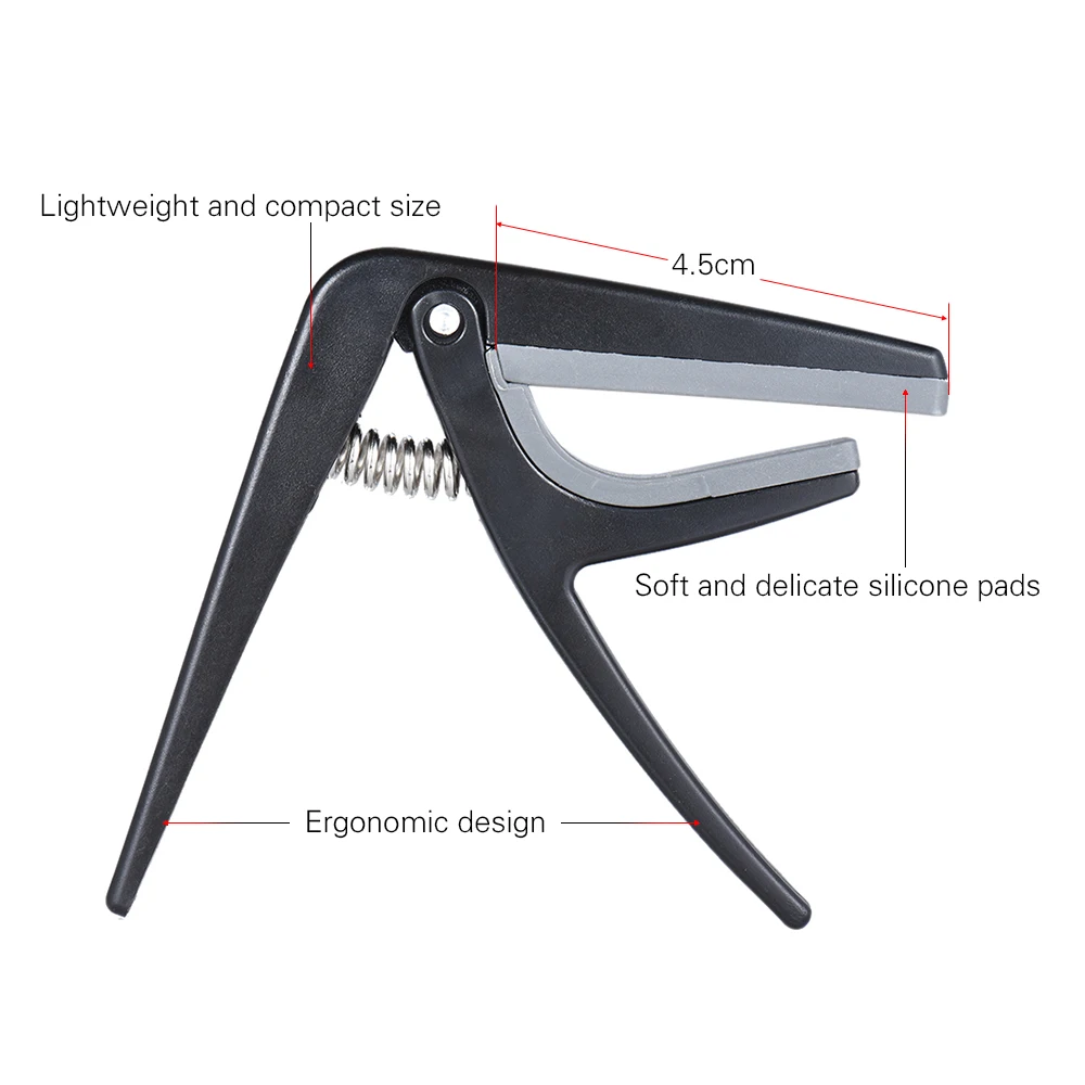 Plastic Spring Clamp Capo - Small Size in Black - MyCapos