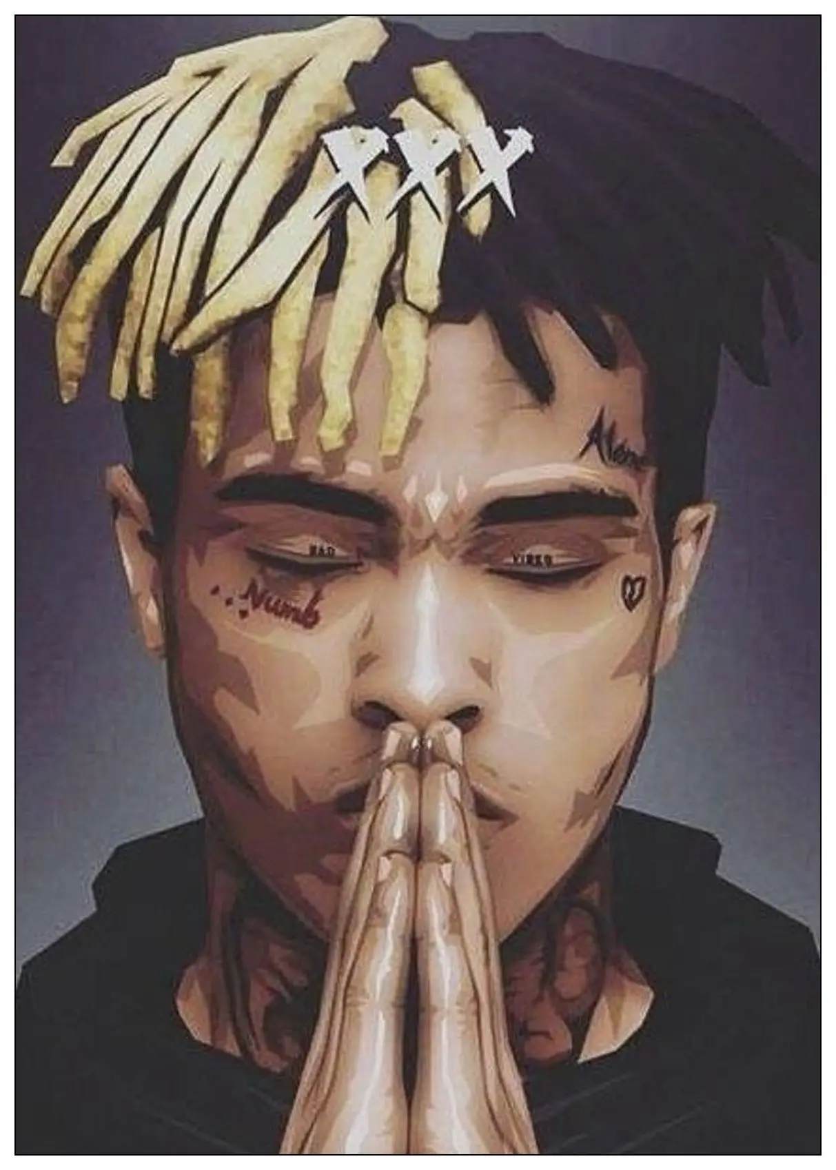 XXXTentacion Rap Hip Hop Music Star Singer Art Poster white coated ...