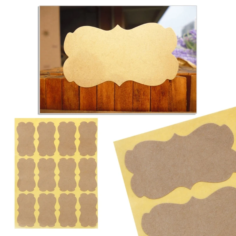 10 Sheets Glass Bottle Stickers Labels Vintage Blank Kraft Chalkboard ...