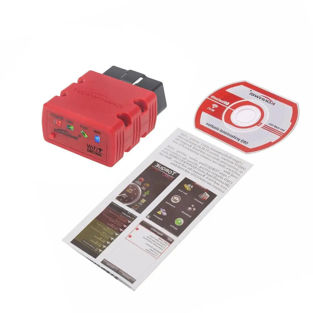 KW902 Wifi Scanner Auto OBD2 Diagnostic Tool WIFI OBDII Scanner ...